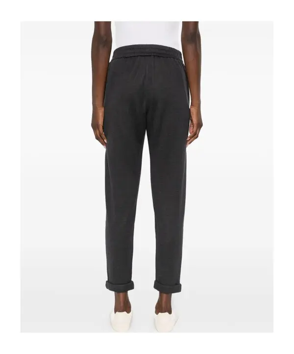 Brunello Cucinelli Drawstring Tapered Sweatpants - Black