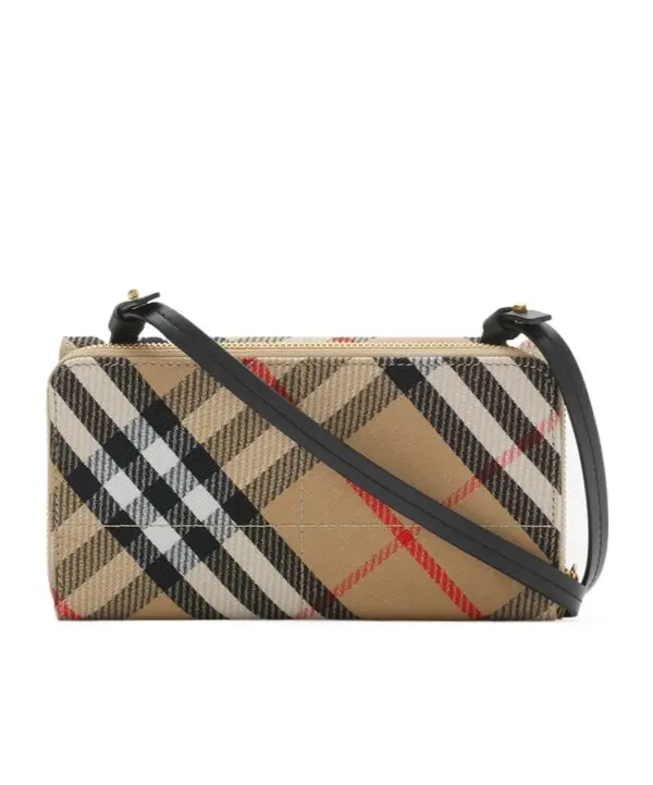 Burberry Checked Foldover Top Pouch