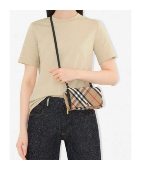 Burberry Checked Foldover Top Pouch