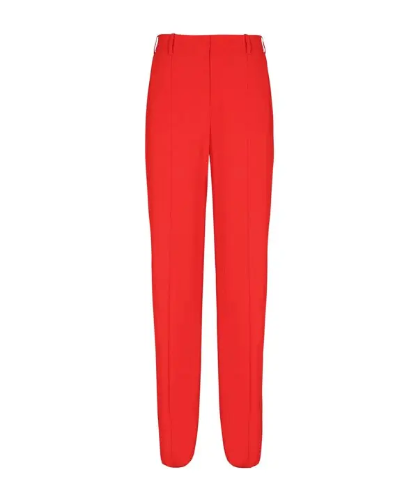 Balmain Crepe Tailored Straight-leg Trousers - Red