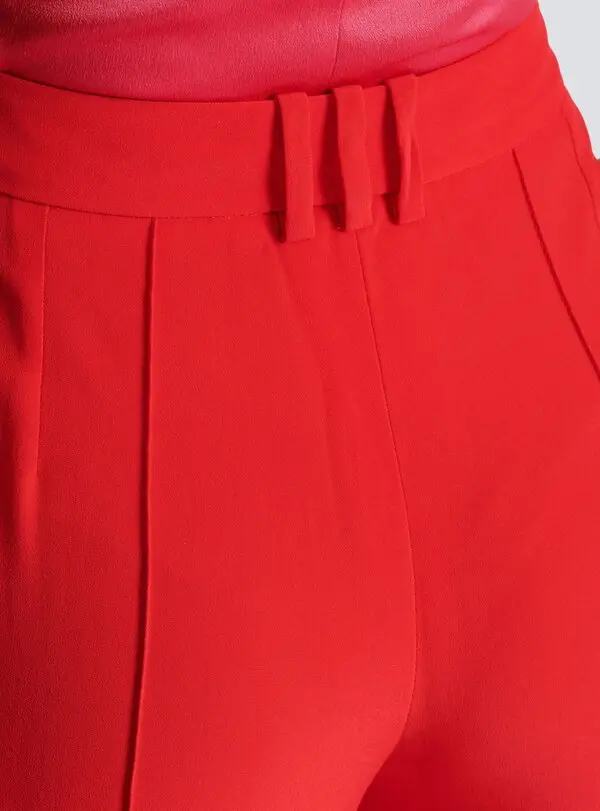 Balmain Crepe Tailored Straight-leg Trousers - Red