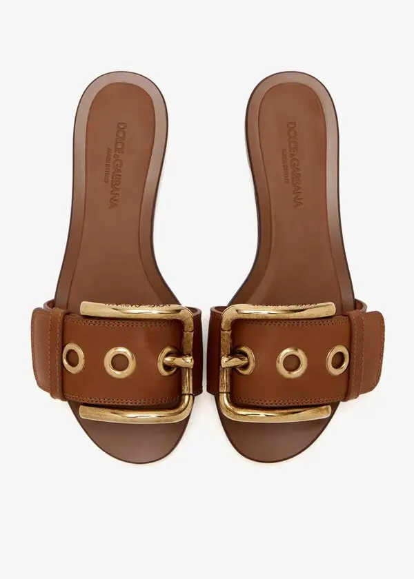Dolce & Gabbana Buckled Flat Sandals