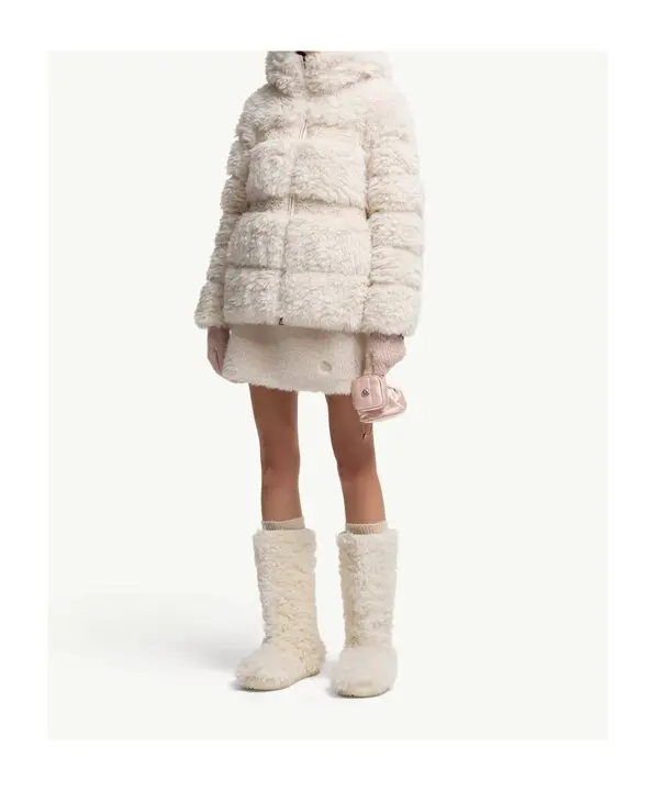 Moncler Verie Teddy Hooded Short Down Jacket