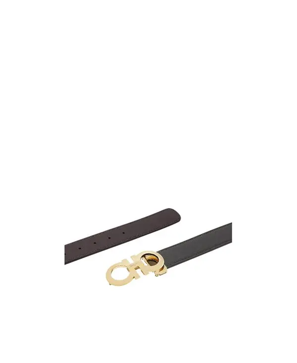 FERRAGAMO Gancini Reversible Belt - Black
