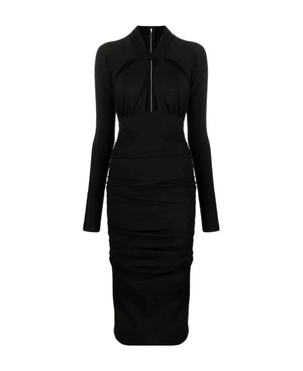 Dolce & Gabbana Long-sleeved Cut-out Midi Dress