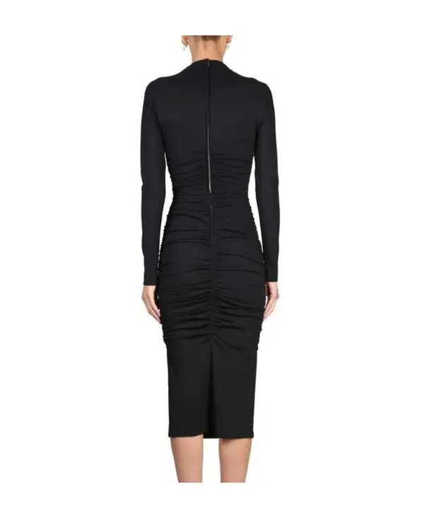 Dolce & Gabbana Long-sleeved Cut-out Midi Dress