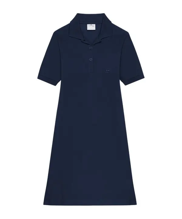 COURREGES Courrèges Mini Collar Polo Dress - Navy