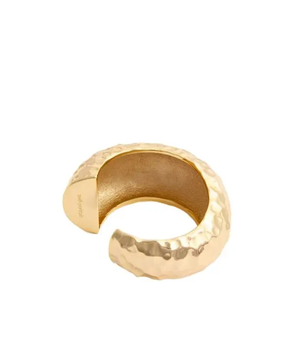 SELF-PORTRAIT Hammered Gold Tone Cuff - Golden
