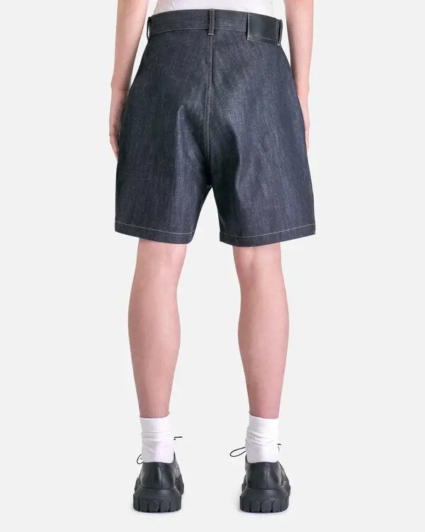 Rick Owens Denim Bermuda Shorts With Side Slits