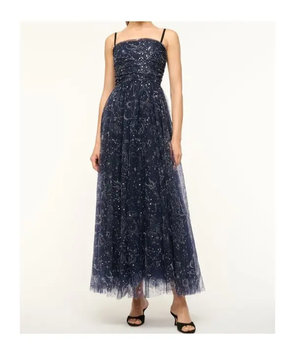 Staud Bettina Sequin Embellished Midi Dress