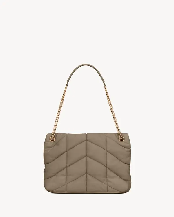 Saint Laurent Puffer Medium Shoulder Bag - Light Taupe