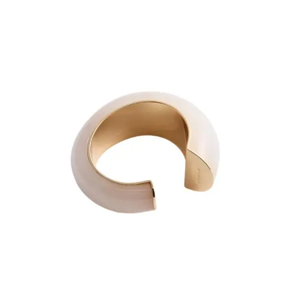 SELF-PORTRAIT Cream Resin Cuff Bracelet With Gold Plated Interior - Cream Gold