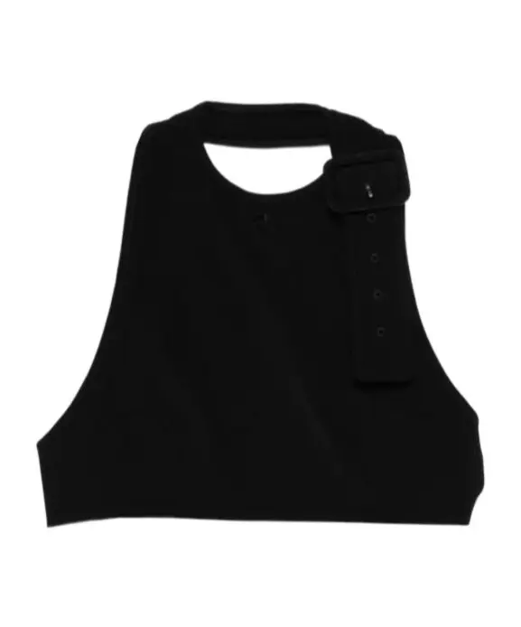COURREGES Halter Neck Top - Black