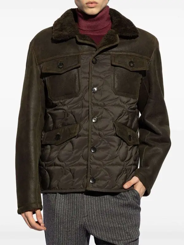 Etro Quilted Leather Jacket With Fur Collar