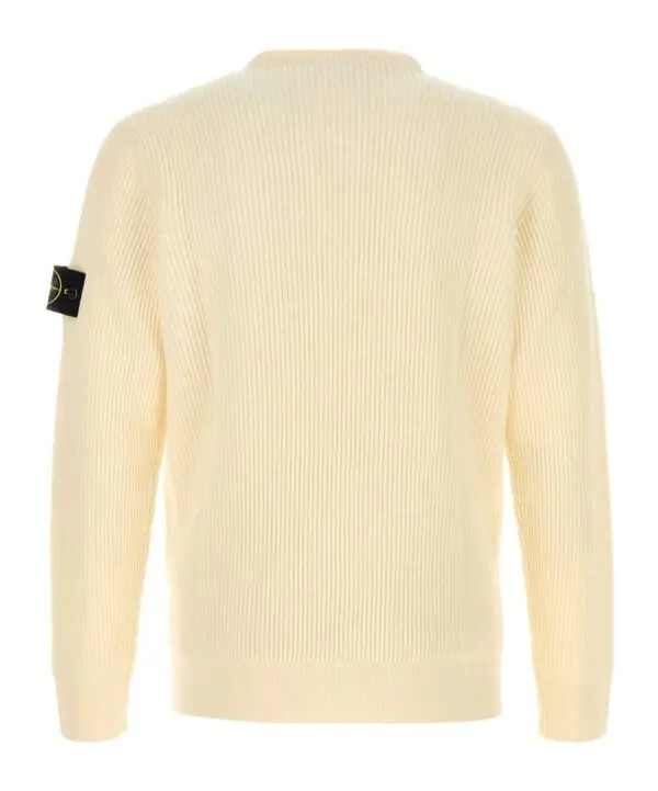 Stone Island Ribbed Crew Neck Sweater - Ivory