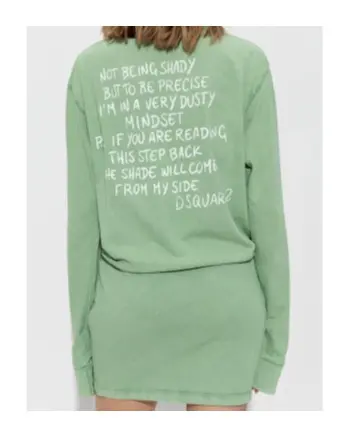 Dsquared2 Long Sleeve Handwritten Logo Mini Dress - Green