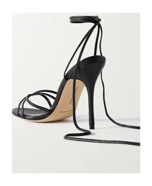 Manolo Blahnik Leva 105 Strappy Stiletto Sandals - Black