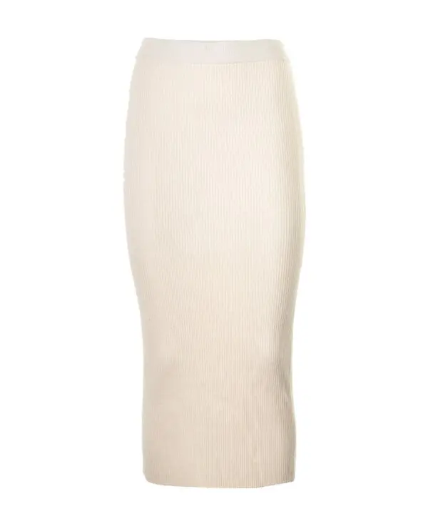 Michael Kors High Waisted Knitted Skirt - White