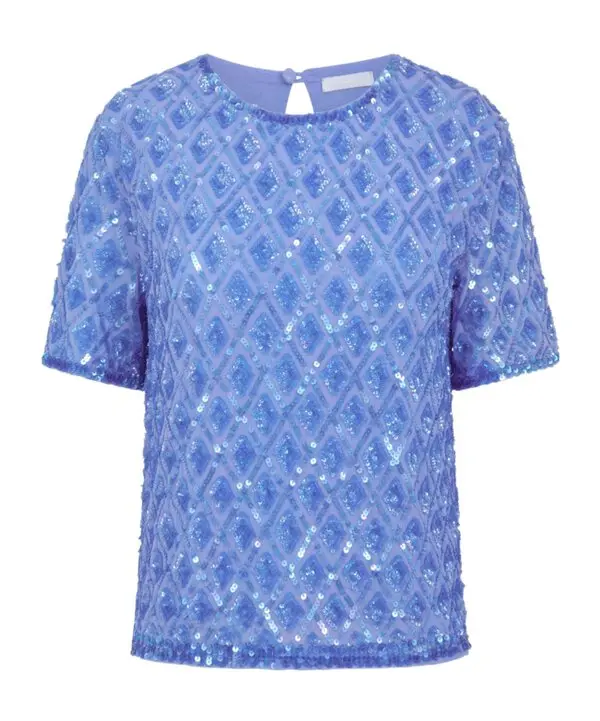 P.a.r.o.s.h Sequin Embellished T-shirt - Blue