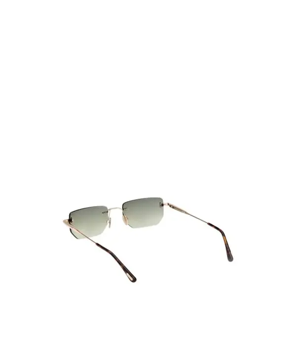 TOM FORD Rectangle Frame Rimless Sunglasses - Green