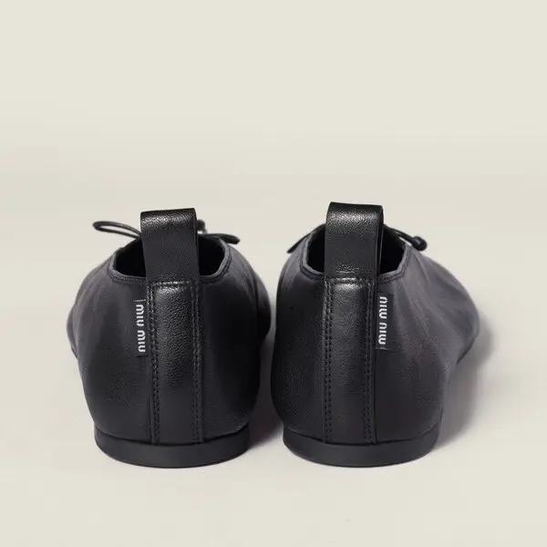 Miu Miu Round Toe Ballerinas - Black