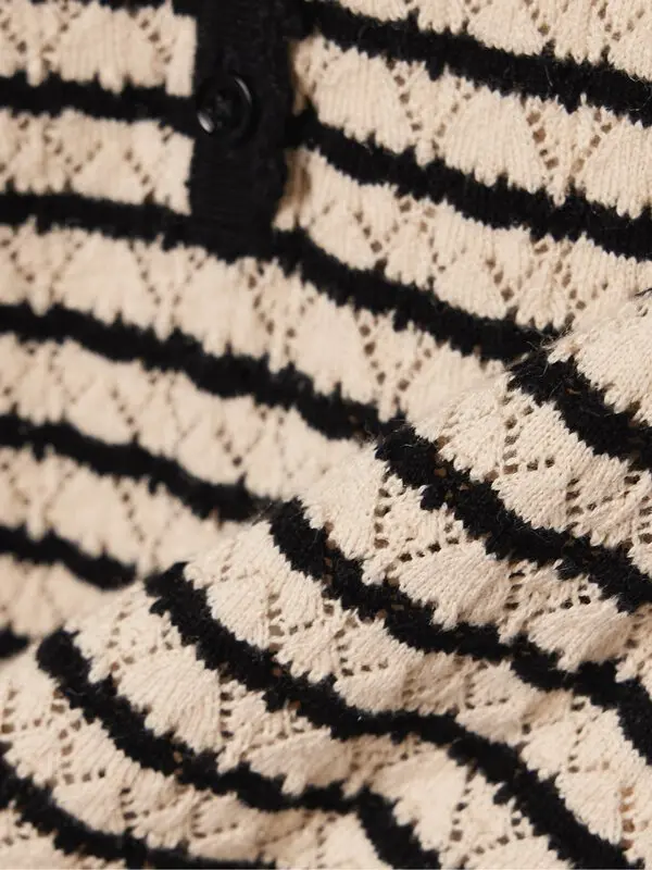 DÔEN Short Sleeve Striped Knit Top
