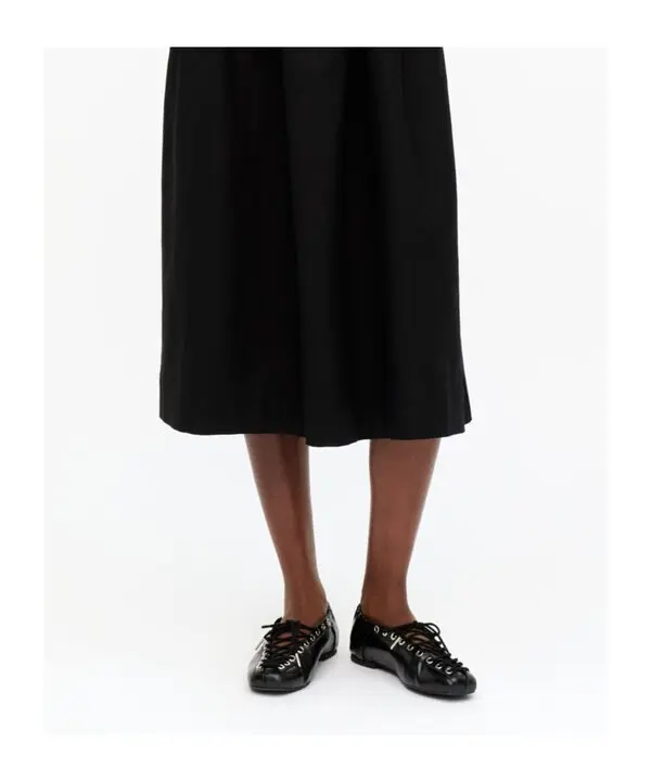 GANNI Square-toe Lace-up Ballerinas - Black