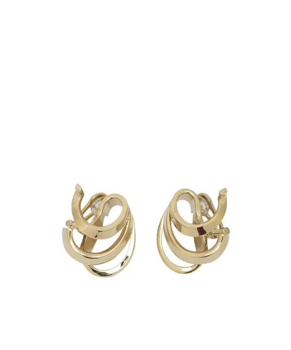 FERRAGAMO Tone Clip On Earrings - Gold