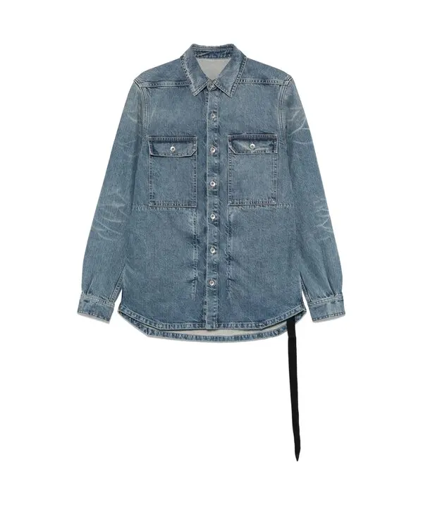 Rick Owens Denim Outershirt Jacket - Empire Blue