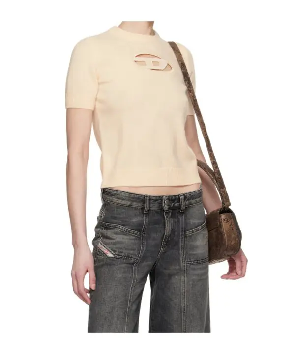 DIESEL® M-aragrin-ss Knitted Top - Beige