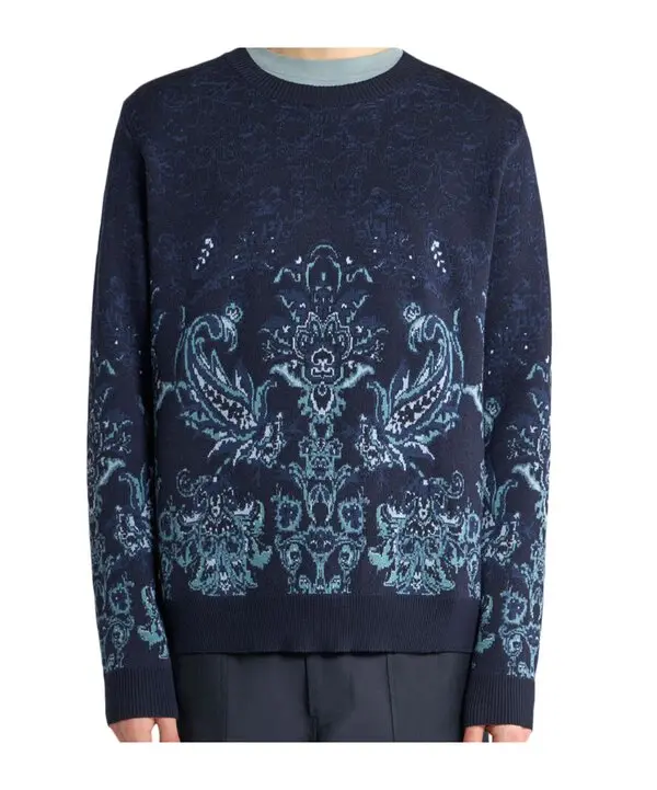 Etro Paisley Jacquard Knitted Jumper - Black