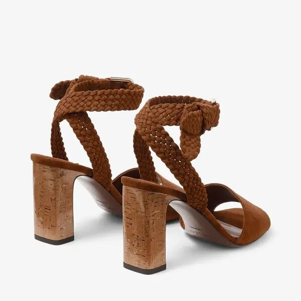 JIMMY CHOO Rori 85 Woven Ankle Strap Sandals