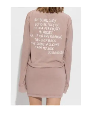 Dsquared2 Long Sleeve Logo Dress - Pink