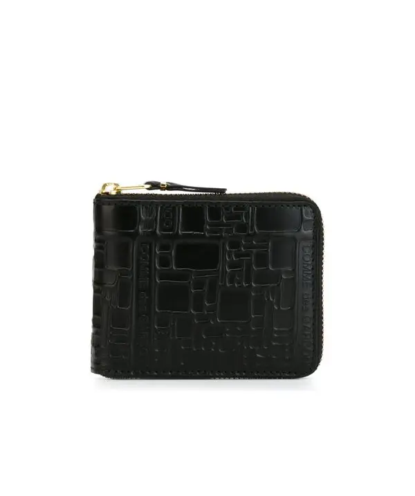 Comme Des Garçons Leather Wrap-around Zipper Wallet - Black