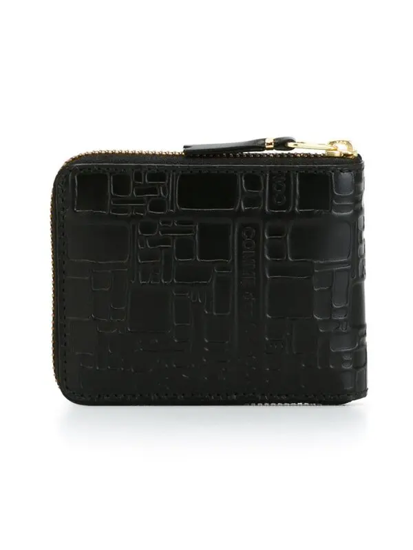 Comme Des Garçons Leather Wrap-around Zipper Wallet - Black