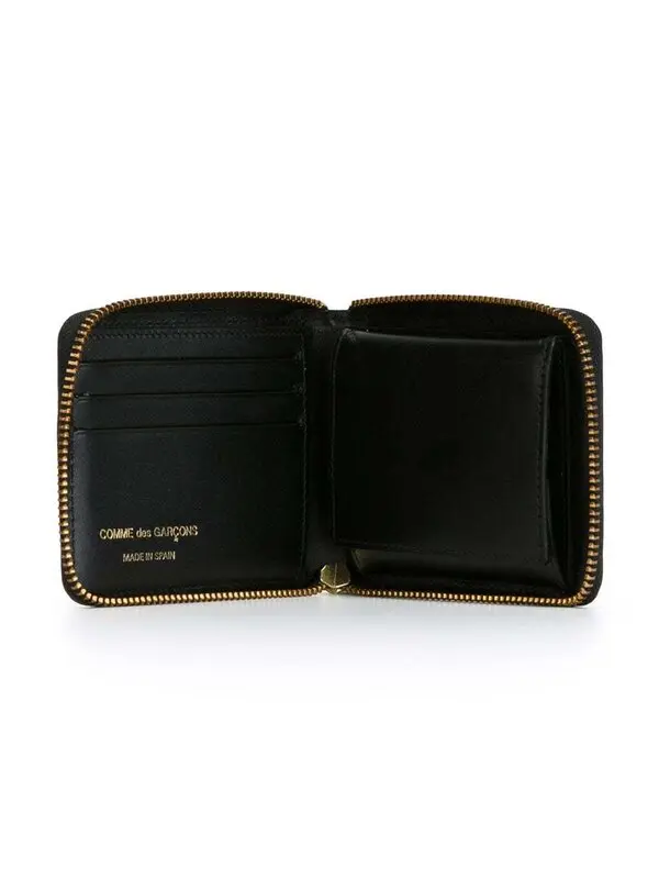 Comme Des Garçons Leather Wrap-around Zipper Wallet - Black