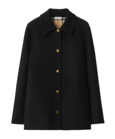 Burberry Overshirt With Press-stud Closure - Black/sand