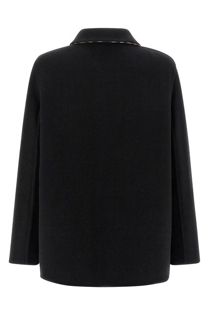 Burberry Overshirt With Press-stud Closure - Black/sand