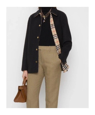 Burberry Overshirt With Press-stud Closure - Black/sand