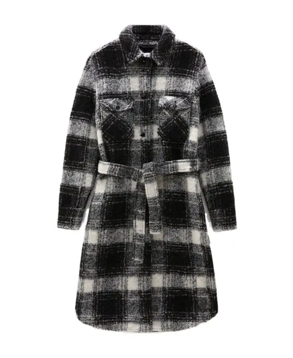 Woolrich Checked Belted Coat