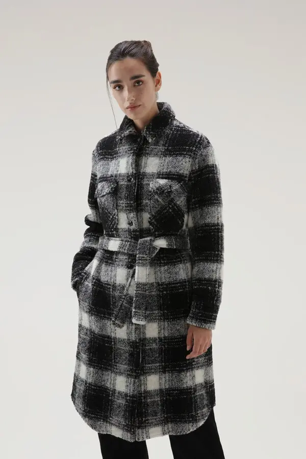 Woolrich Checked Belted Coat