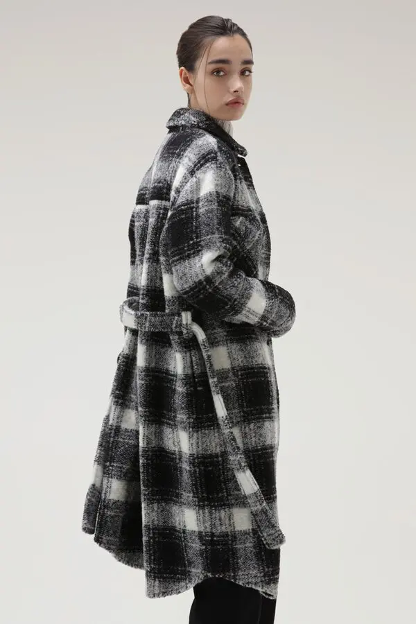 Woolrich Checked Belted Coat