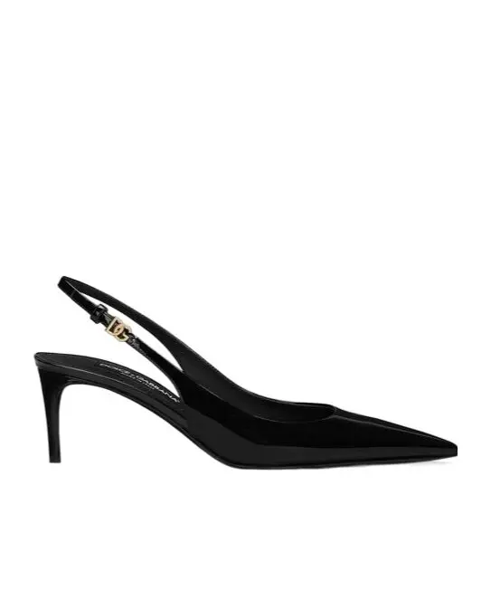 Dolce & Gabbana Dg Plaque Slingback Pumps - Black