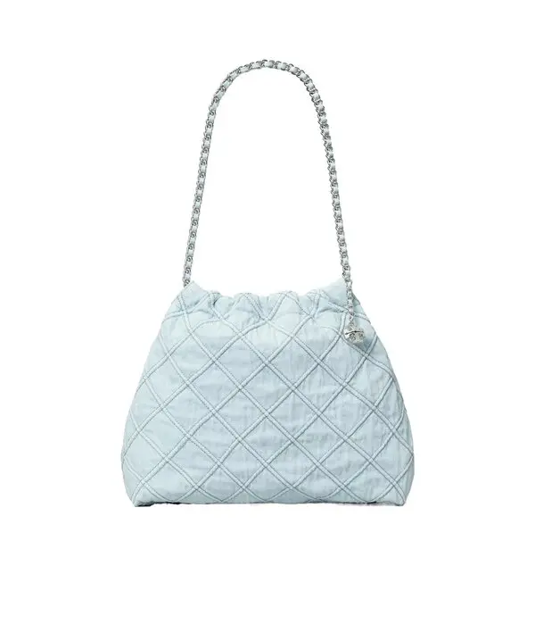 Tory Burch Fleming Soft Denim Hobo Bag