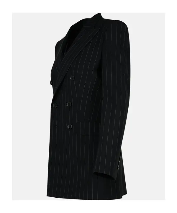 Dolce & Gabbana Double-breasted Pinstriped Blazer - Black