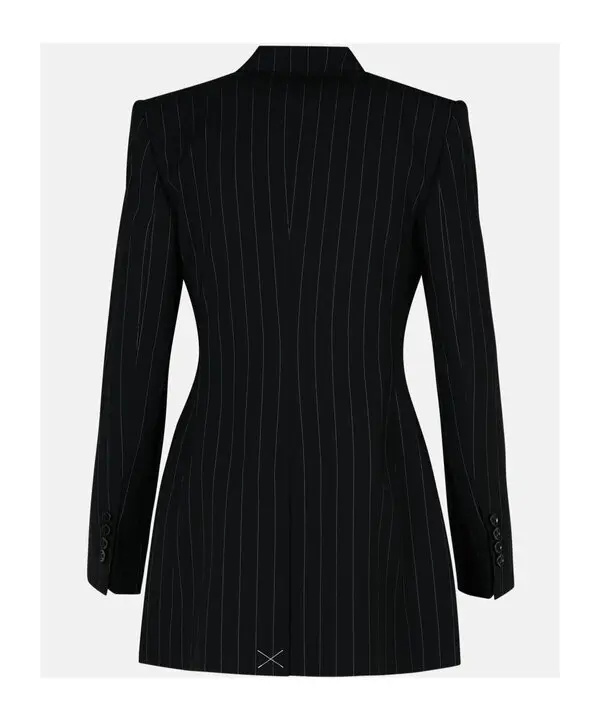 Dolce & Gabbana Double-breasted Pinstriped Blazer - Black