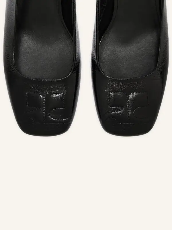 COURREGES Ac Vinyl Slingbacks - Black