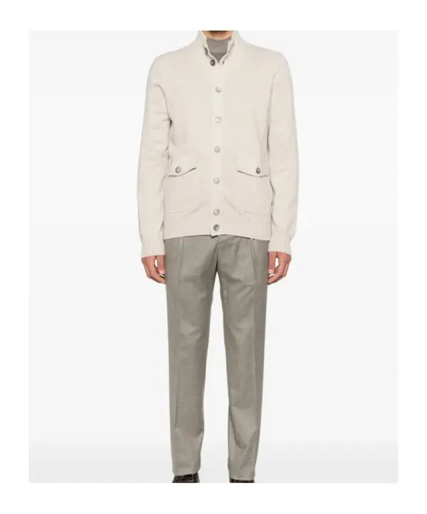 D'ANIELLO Mock Neck Buttoned Cardigan