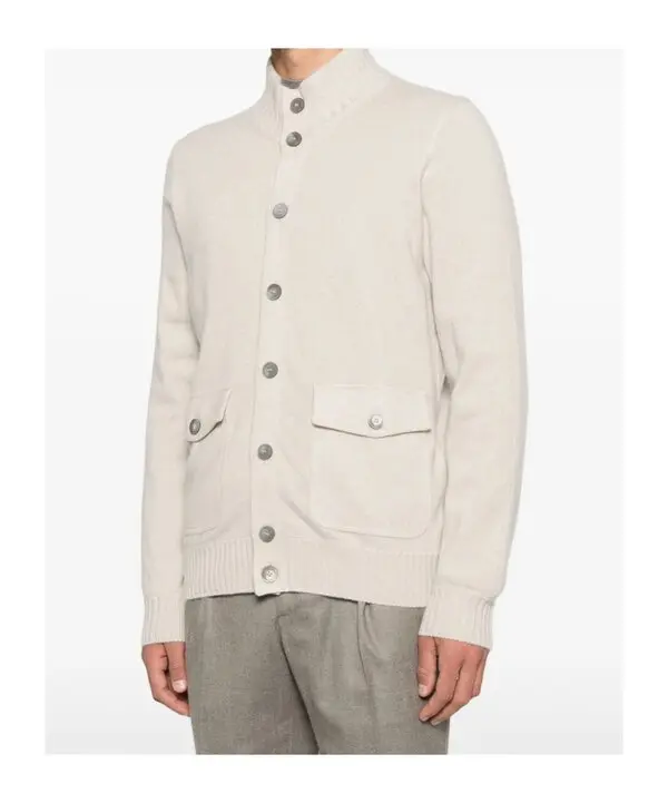 D'ANIELLO Mock Neck Buttoned Cardigan