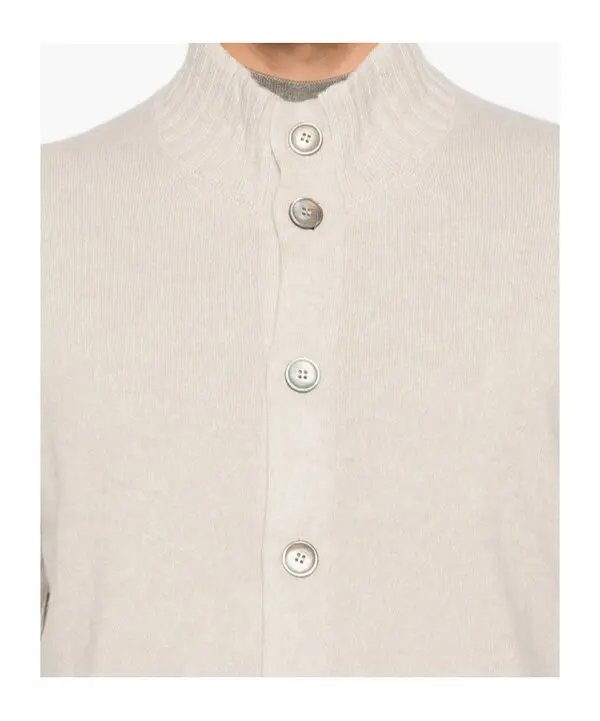 D'ANIELLO Mock Neck Buttoned Cardigan